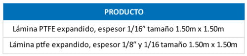 Laminas de PTFE expandido – SEALCO S.A.